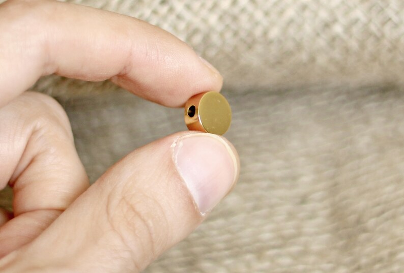 Logo Beads Custom Engraved. Golden Personalized Beads. Large Flat Round ...