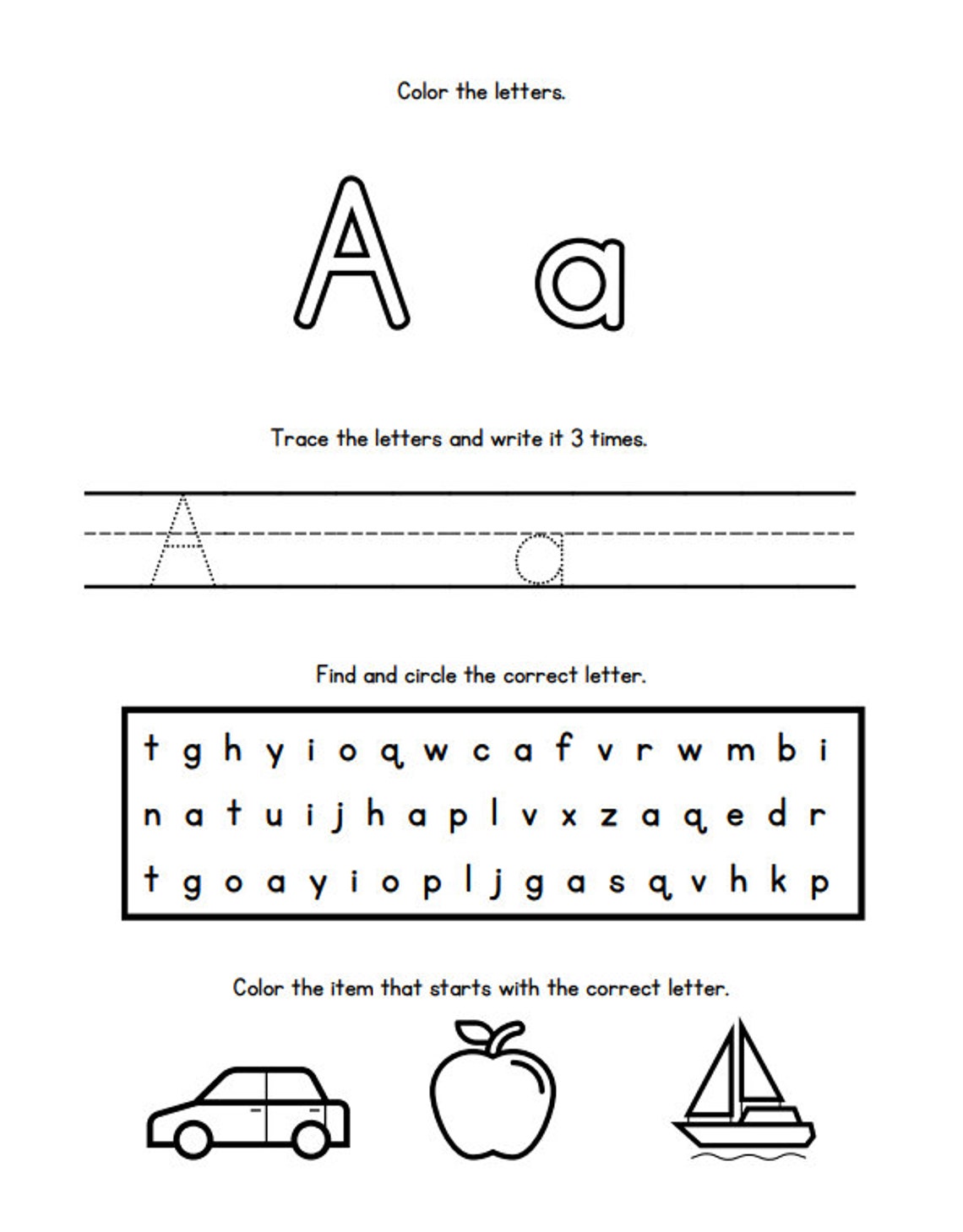 Alphabet Coloring Book. Traceable Letters- Preschool and Kindergarten ...