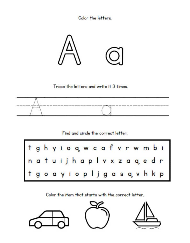 Alphabet Coloring Book. Traceable Letters- Preschool and Kindergarten ...