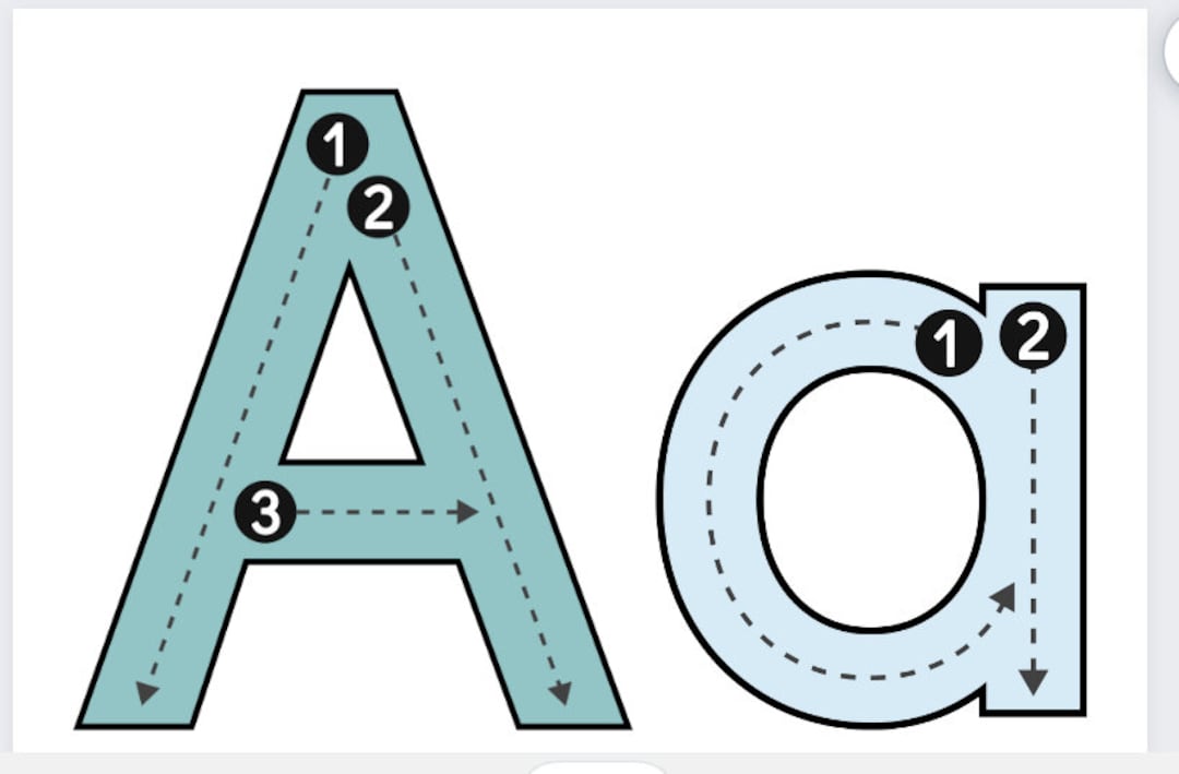 Alphabet Upper and Lower Case Tracing Letters A Through Z. Digital ...