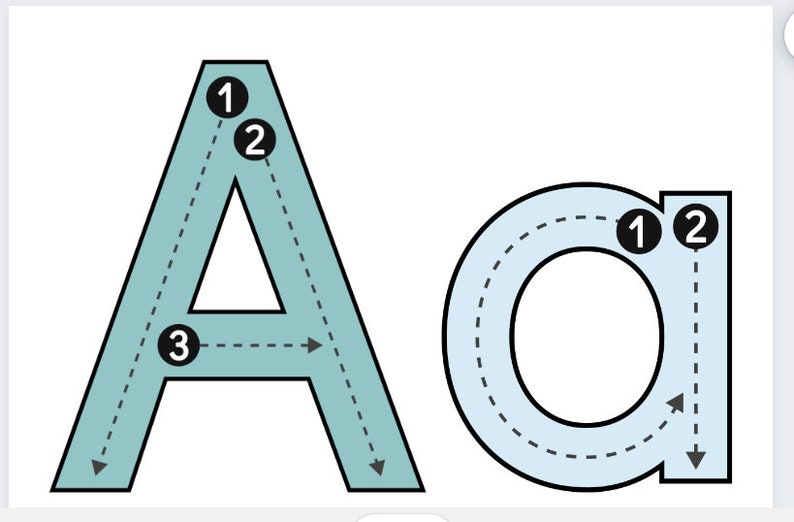 Alphabet Upper and Lower Case Tracing Letters A Through Z. Digital ...