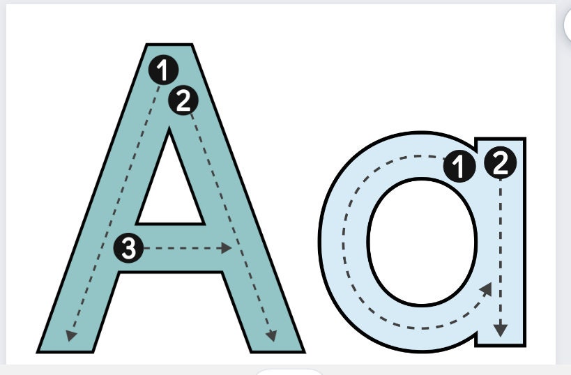 Alphabet Upper and Lower Case Tracing Letters A Through Z. Digital ...