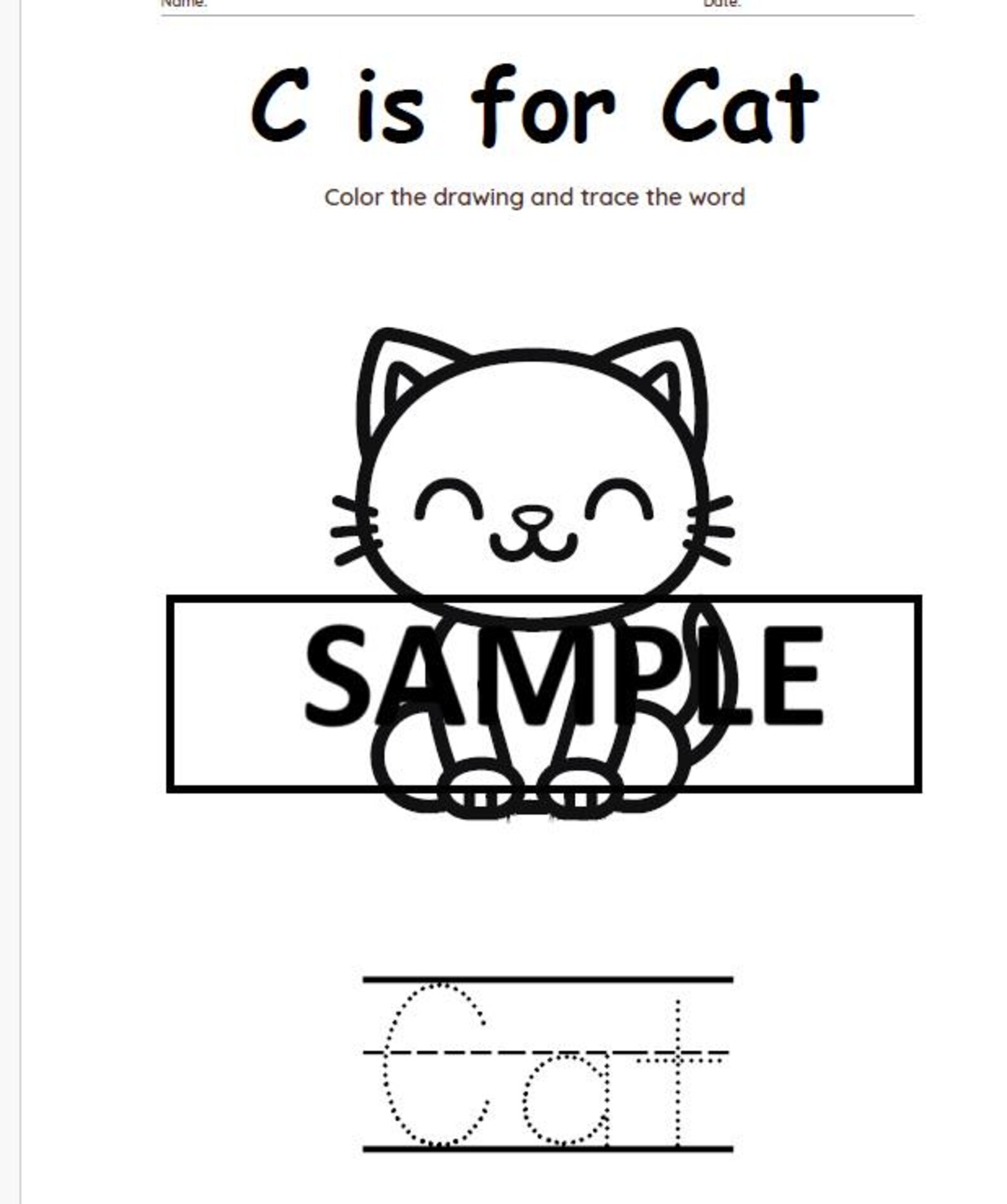 Alphabet A to Z Coloring Worksheet Set With Traceable Words – Printable ...