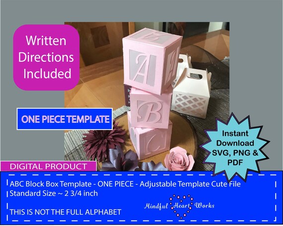 Small ABC Boxes Template with Script Letters 3D One Piece - Etsy México