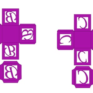ABC Block Box Template Adjustable Cut Files for Cricut or Silhouette ...