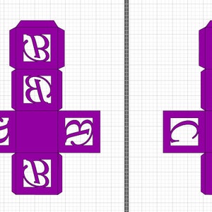Small ABC Boxes Template With Script Letters - 3D One Piece Adjustable ...