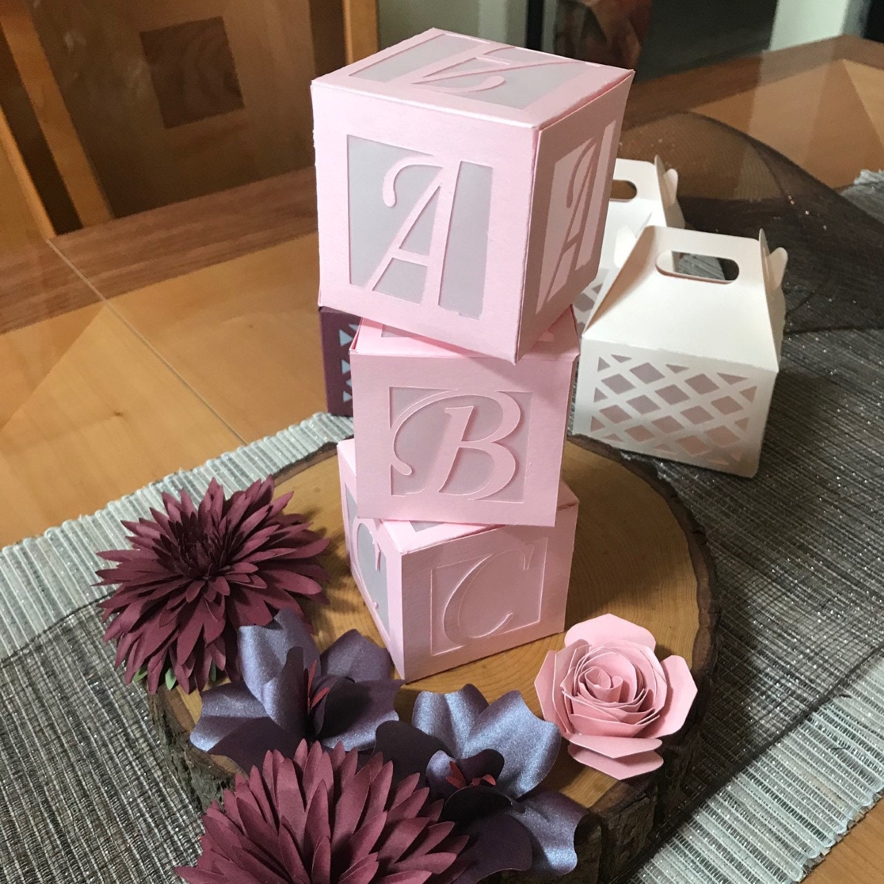 ABC Block Centerpiece Template Small or Large Vase Cover - Etsy