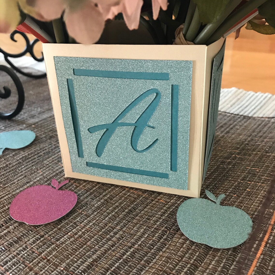 ABC Block Centerpiece Template Small or Large Vase Cover - Etsy