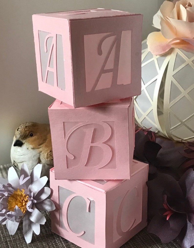 Small ABC Boxes Template With Script Letters 3D One Piece - Etsy