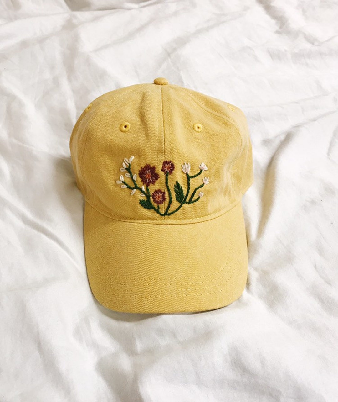 Florals Embroidered Hat - Etsy