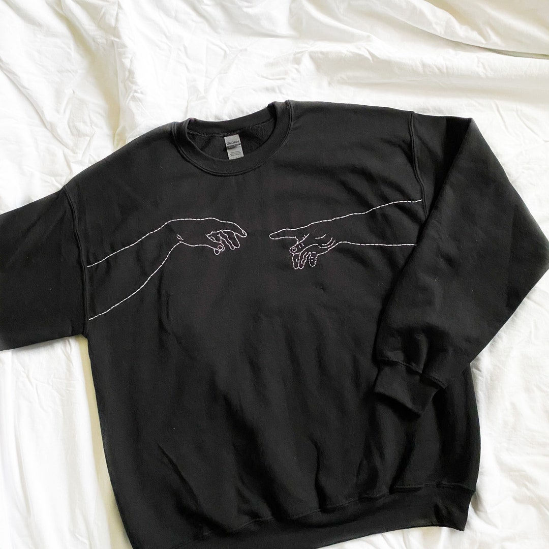 Creation of Adam Hand Embroidered Sweatshirt - Etsy