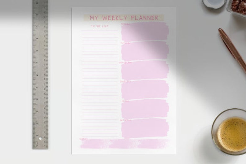 EDITABLE Cute Pink Weekly Printable Planner A4/letter Size Portrait ...