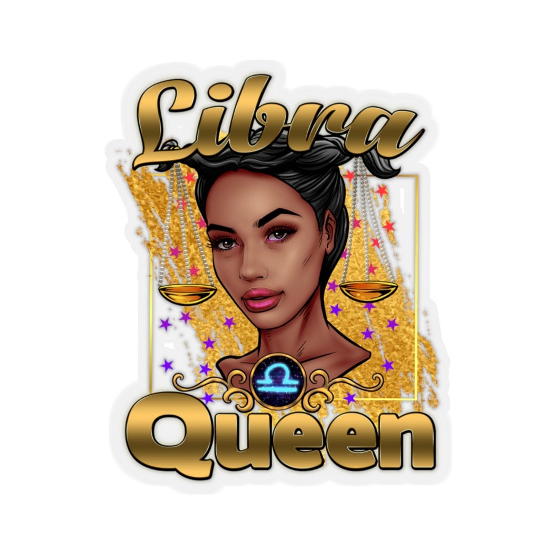 Libra Queen Decal Black Queenblack Girl Sticker Zodiac - Etsy