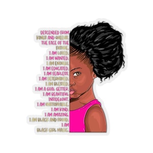 Kids Black Pride Decal Sticker Positive Messageself - Etsy