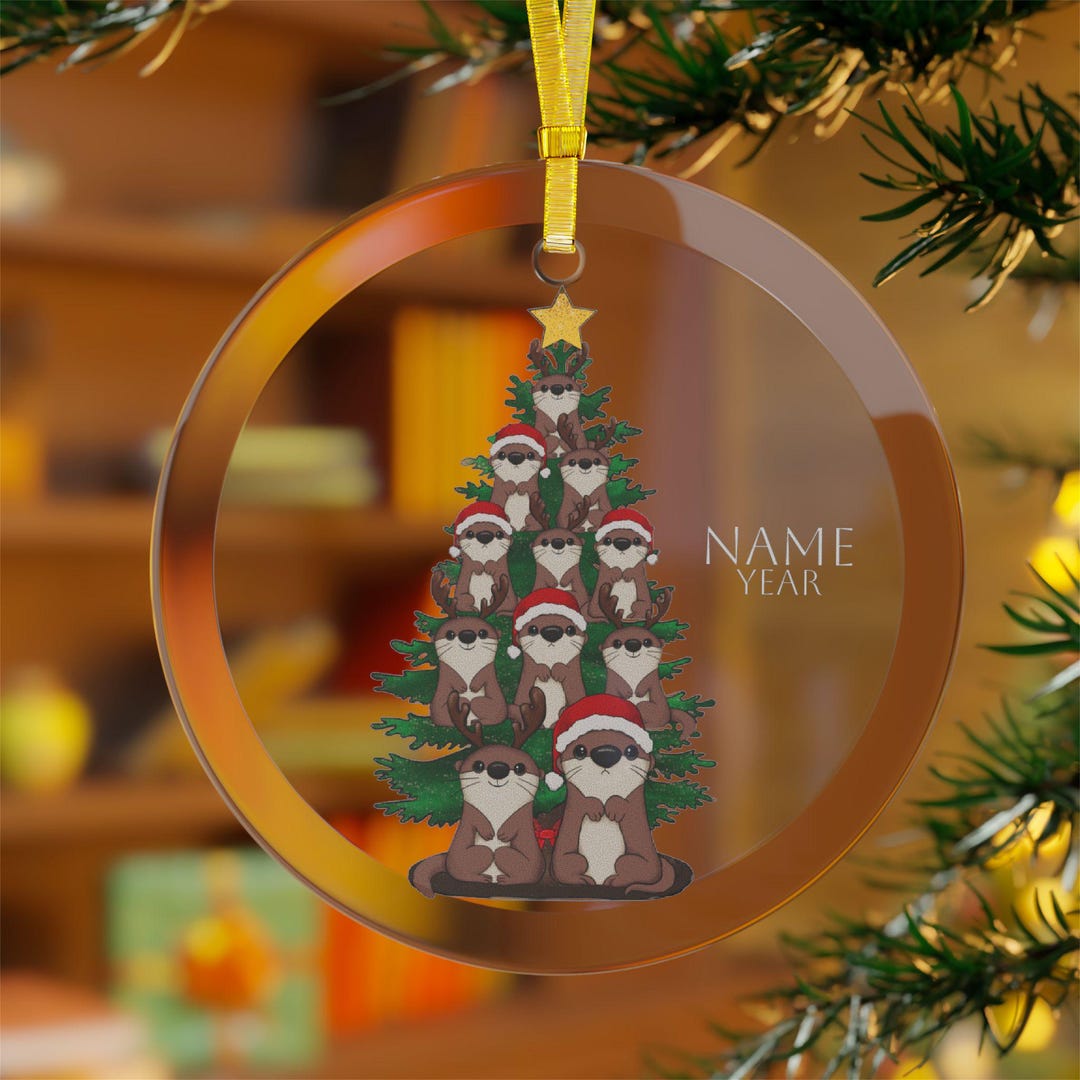 Otter Ornament, Otter Gifts, Otter Christmas Ornament, Glass Otter ...