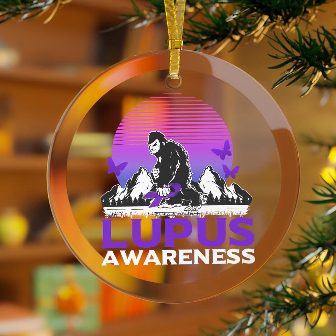 Lupus Ornament, Bigfoot Ornament, Bigfoot Lupus, Lupus Awareness Ribbon ...