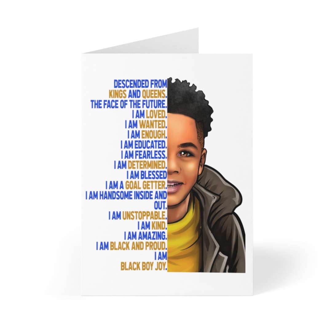 Biracial Black Pride Card for Boys Birthday I Am Black Boy Joy ...