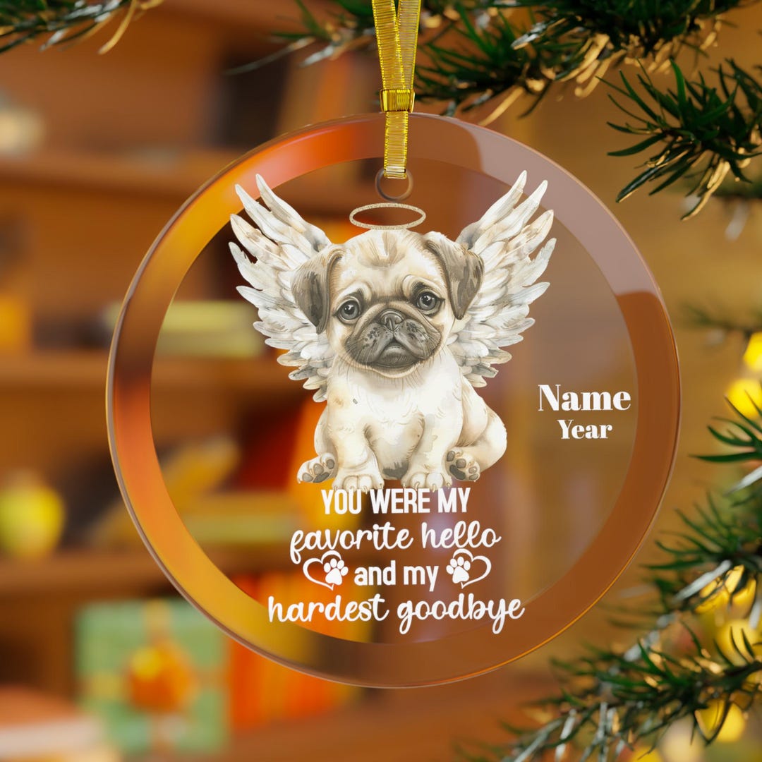 Pug Dog Memorial Gift Ornament, Pug Dog Gift, Pug Mama, Pug Dad, Pug ...