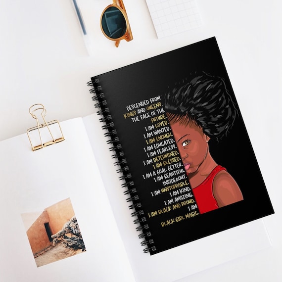 Black Girl Notebook Spiral Ruled Linegirls School | Etsy