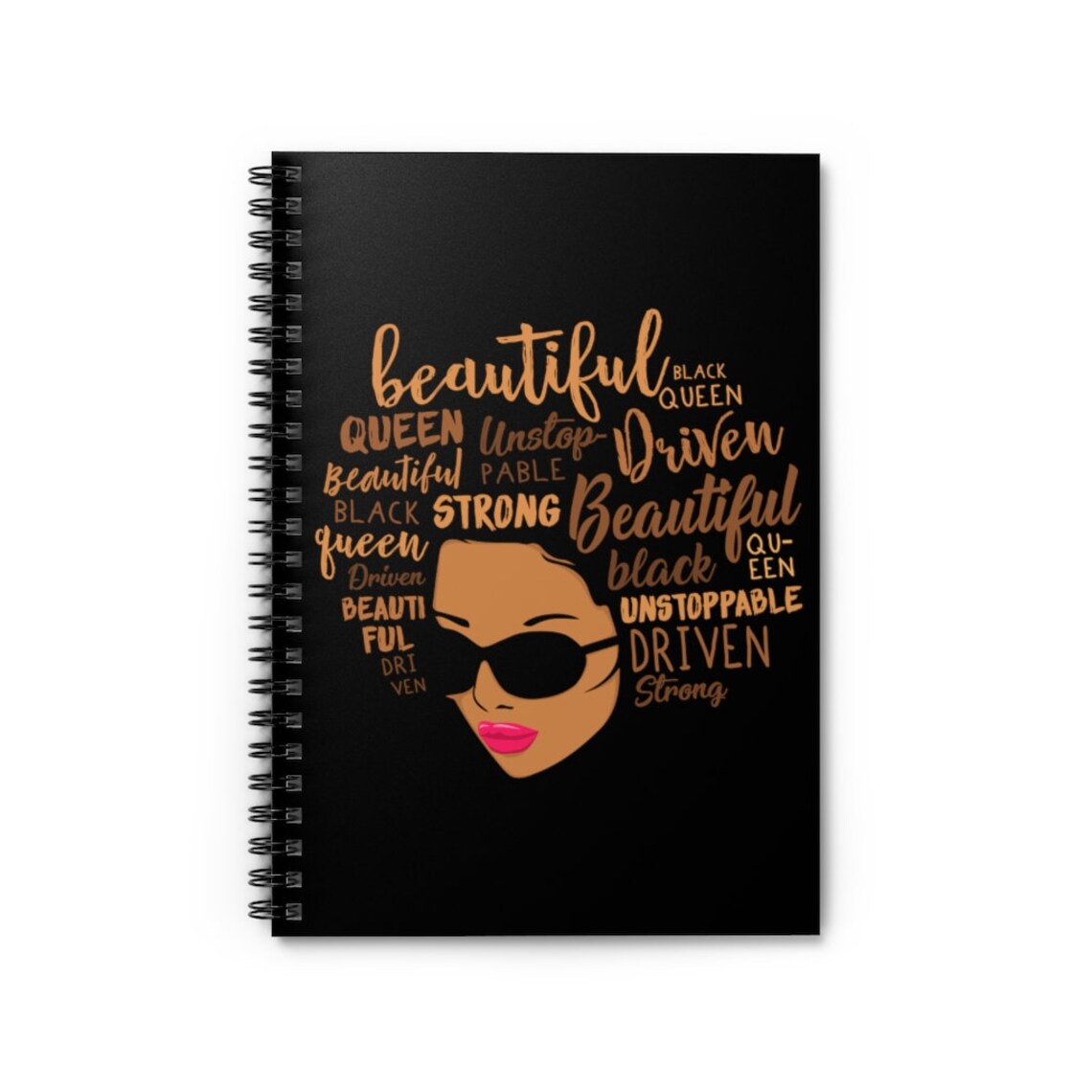 Black Girl Notebook Spiral Lined 8x6 Black Girl - Etsy