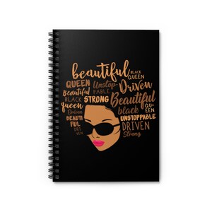 Black Girl Notebook Spiral Lined 8x6, Black Girl Journal,black Woman ...