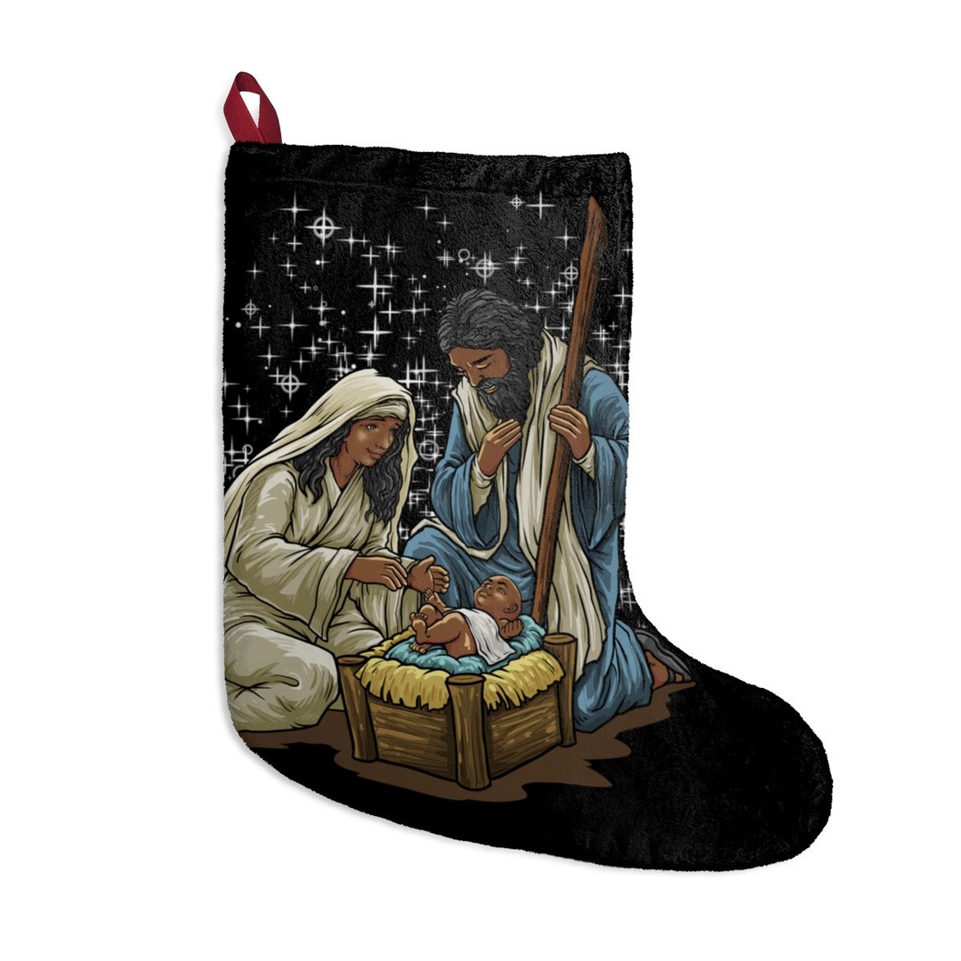 Black Nativity Christmas Stocking Religious 17 Fleece,true Story ...