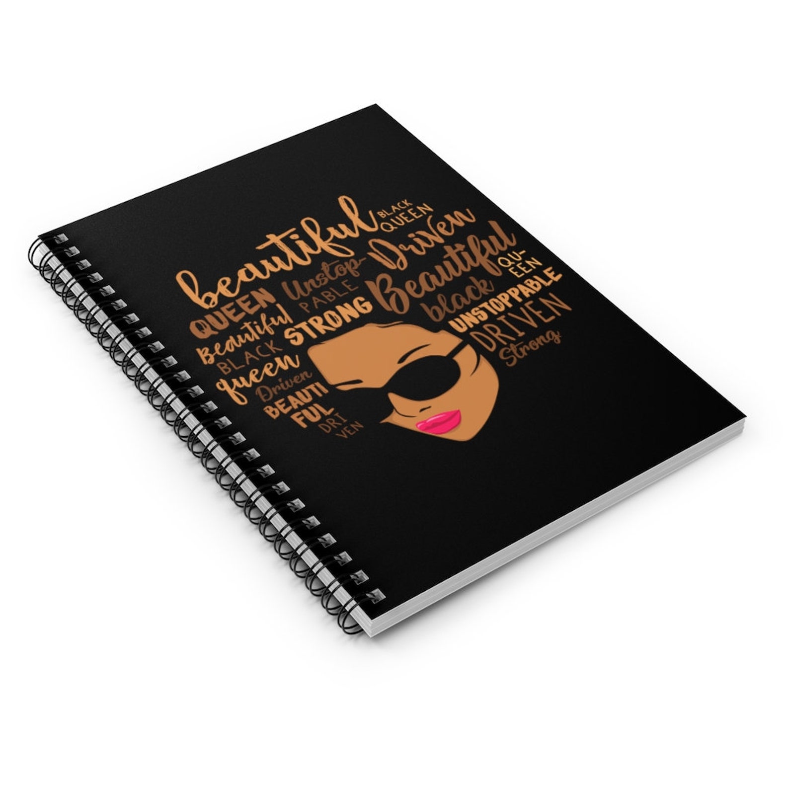 Black Girl Notebook Spiral Lined 8x6 Black Girl - Etsy
