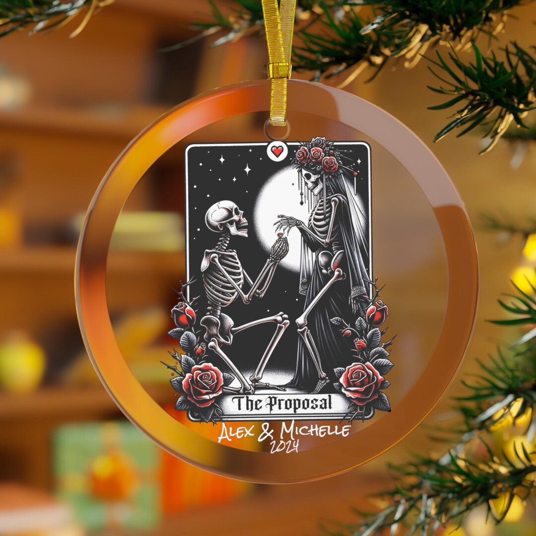 Proposal Tarot Card Ornament, Skeleton Tarot Card Ornament, Engagement ...