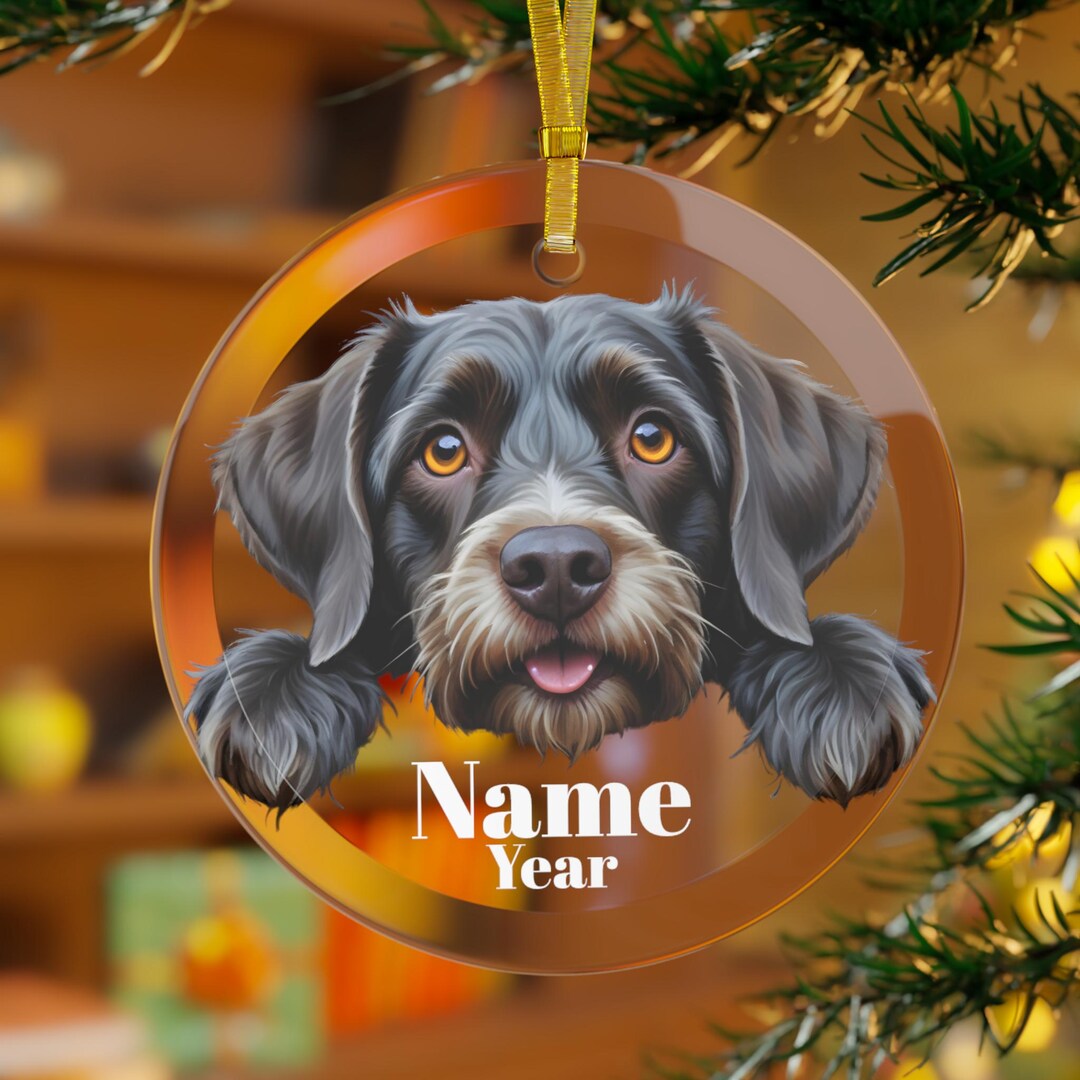 German Wirehaired Pointer Ornament, German Wirehaired Pointer Dog ...