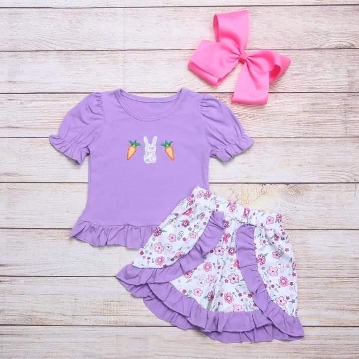 CHLOE - Easter Lilac Girls Short Set - Etsy