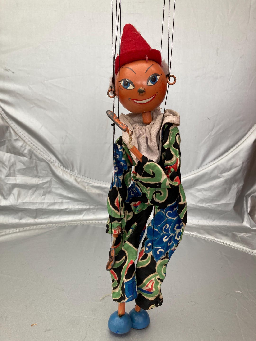 EARLY RARE Pelham Puppet Clown Grey Hair Very Cute String Puppet in ...