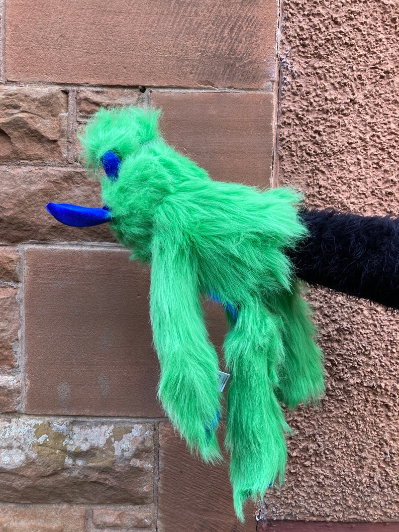 Large Green Monster Hand Puppet Green and Fluffy New With Tags - Etsy