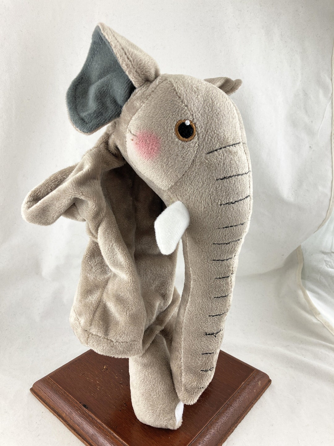 Grey Elephant Story Telling Glove Hand Puppet Posable Trunk - New With ...