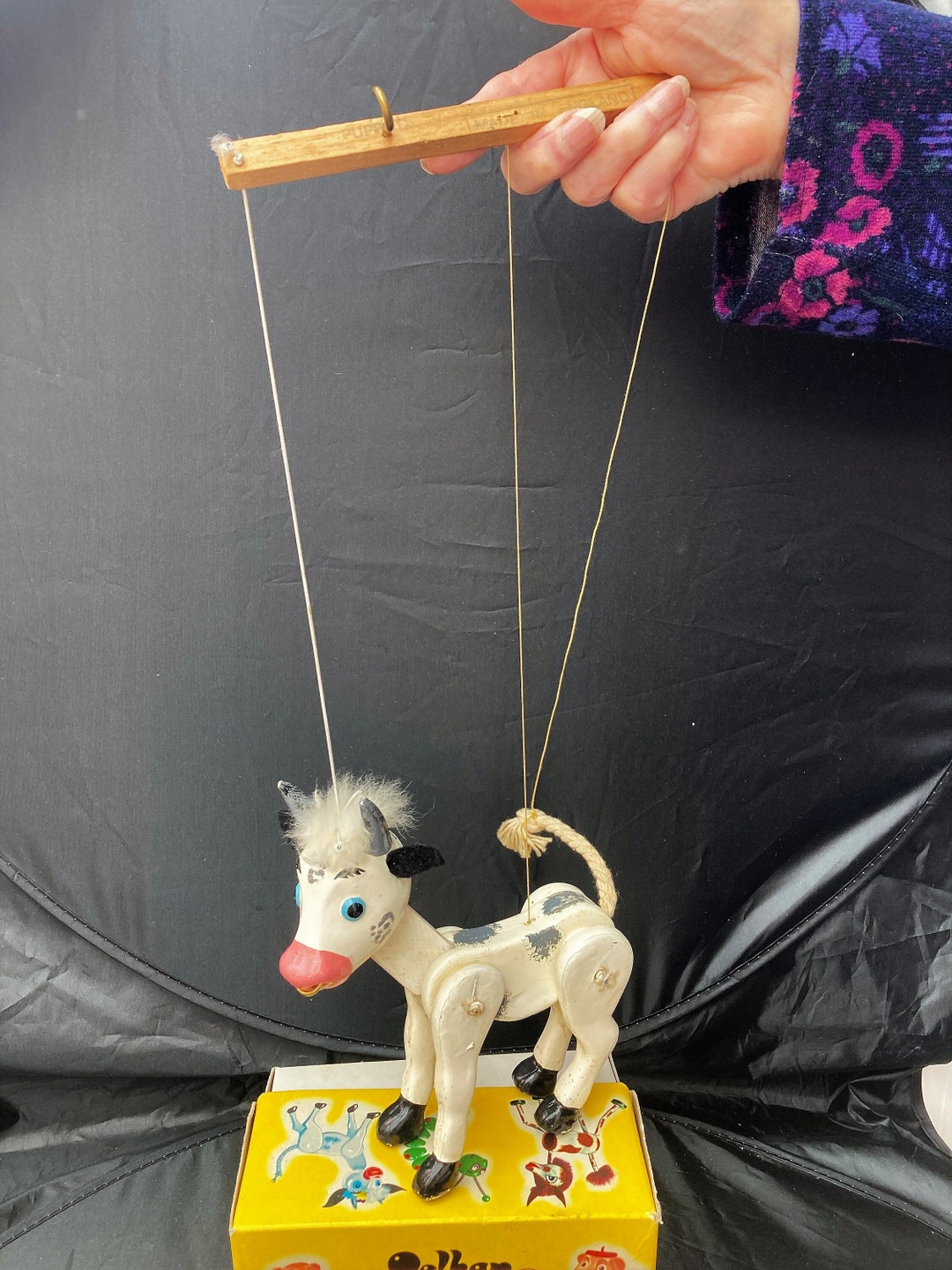 RARE Pelham Puppet White Bull Marionette in Unnamed Yellow Box - Etsy