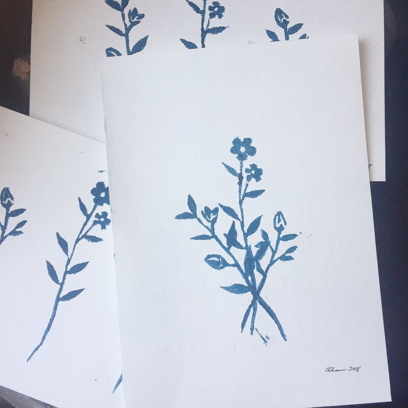 Flower Linocut - Etsy