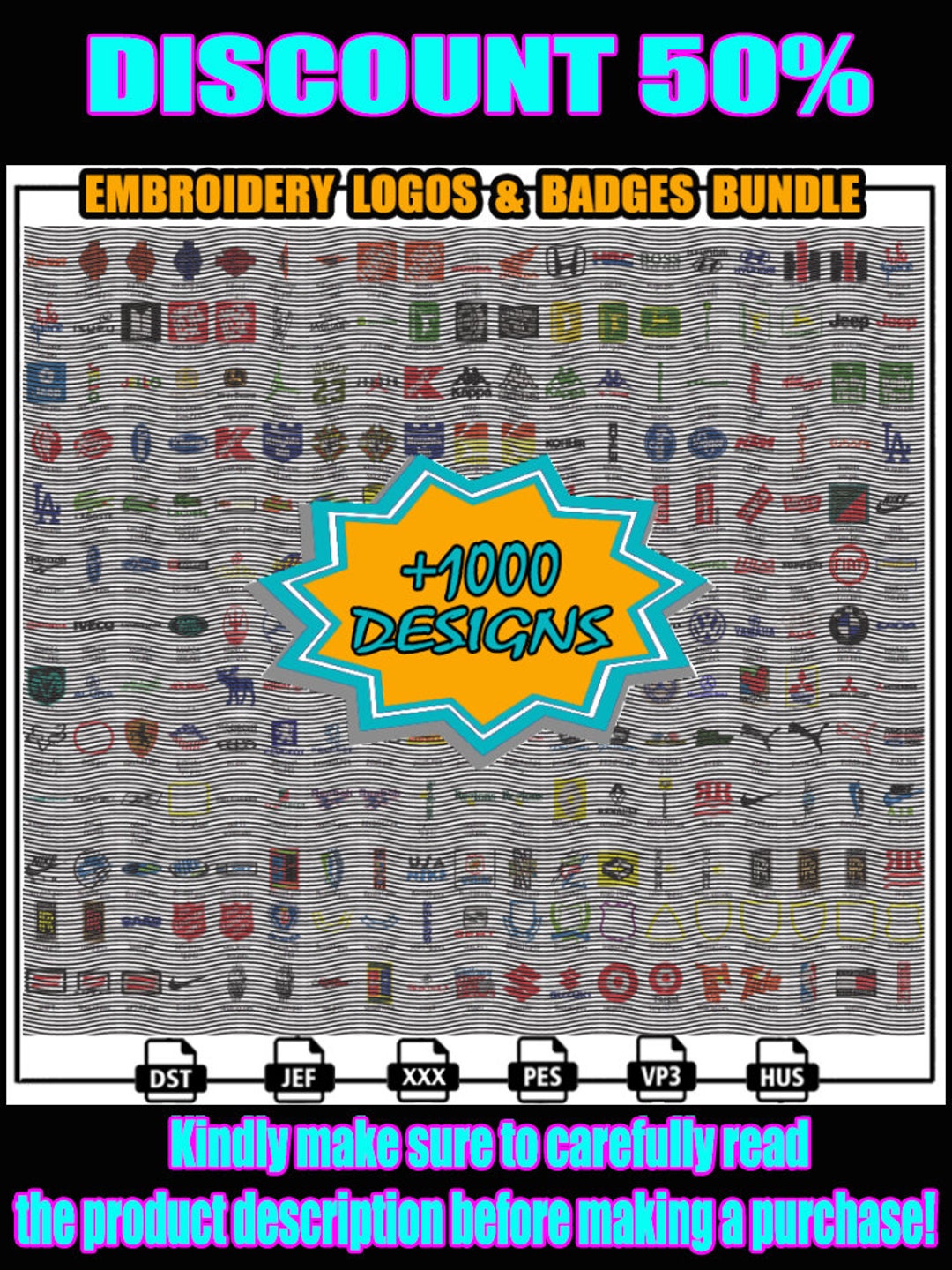Bundle Brand Logo & Badges Embroidery Design Bundle, Fashion Logo ...