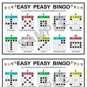 Easy Peasy BINGO Card Patterns for Really Fun BINGO Games - Bingo Cards ...