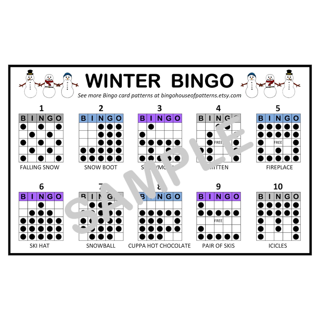 Winter BINGO Card Patterns for Really Fun BINGO Games - Bingo Cards - Etsy