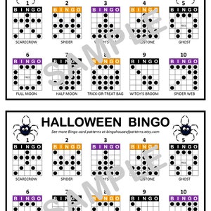 Halloween Holiday BINGO Card Patterns for Really Fun BINGO Games ...