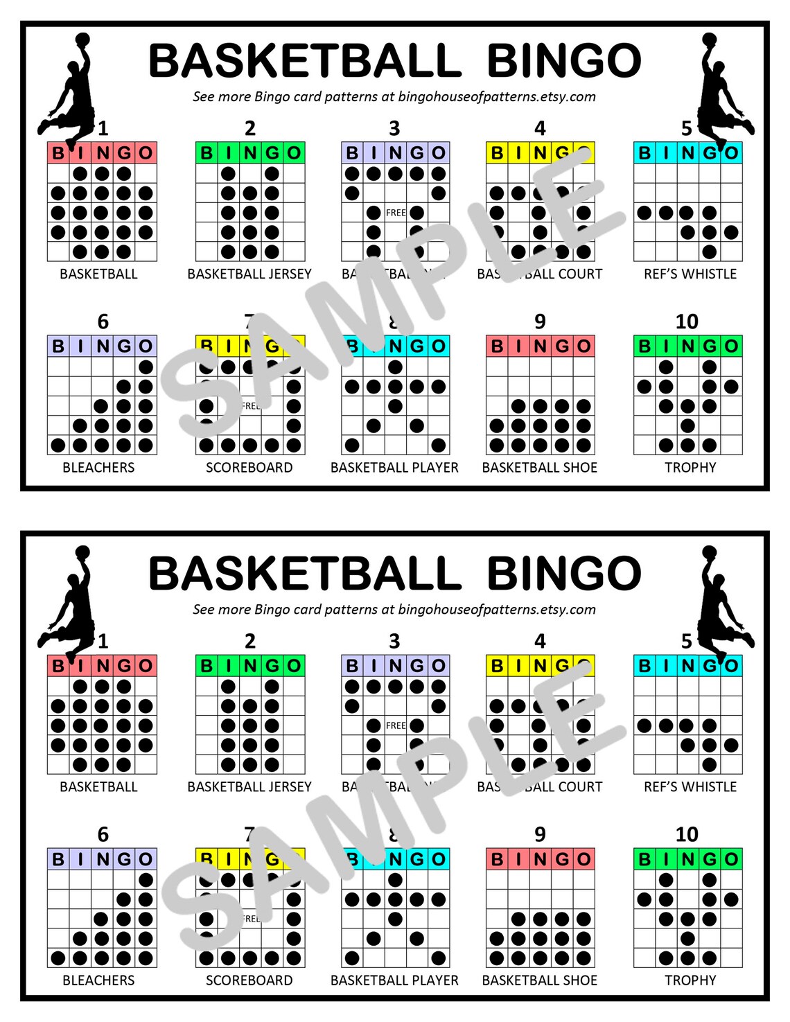 Collection "sports" BINGO Card Patterns for Really Fun BINGO Games ...