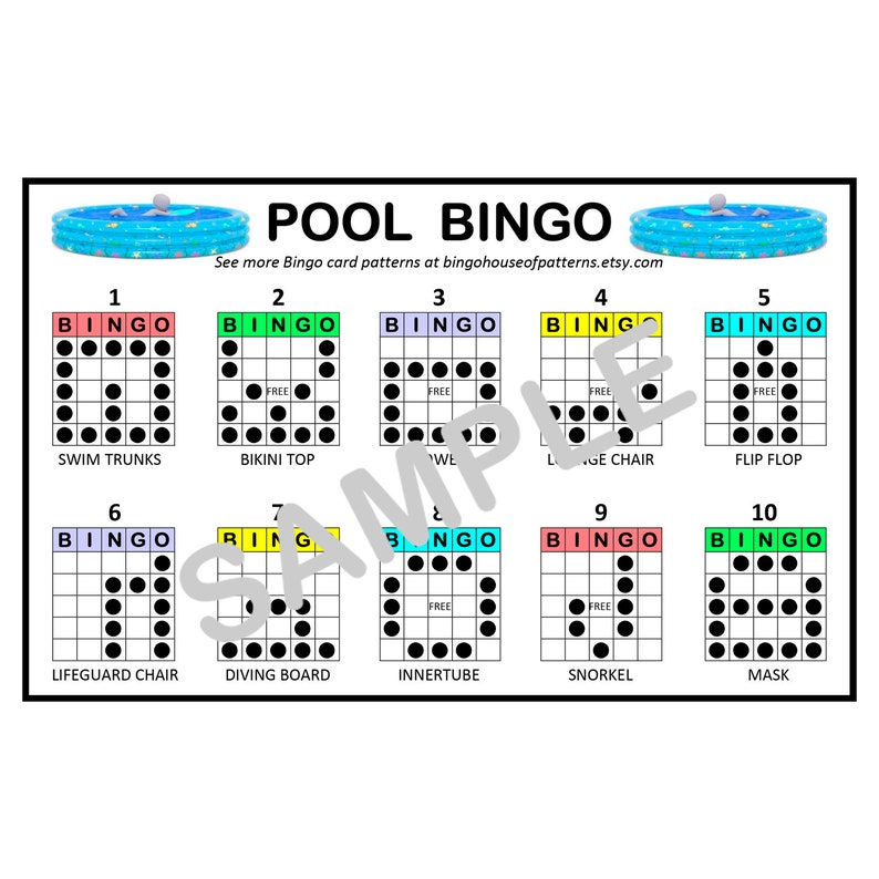 Pool BINGO Card Patterns for Really Fun BINGO Games - Bingo Cards - Etsy
