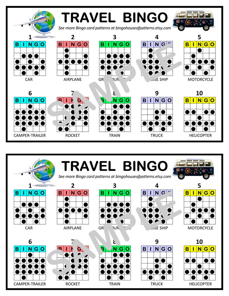 Collection "special Times" BINGO Card Patterns for Really Fun BINGO ...