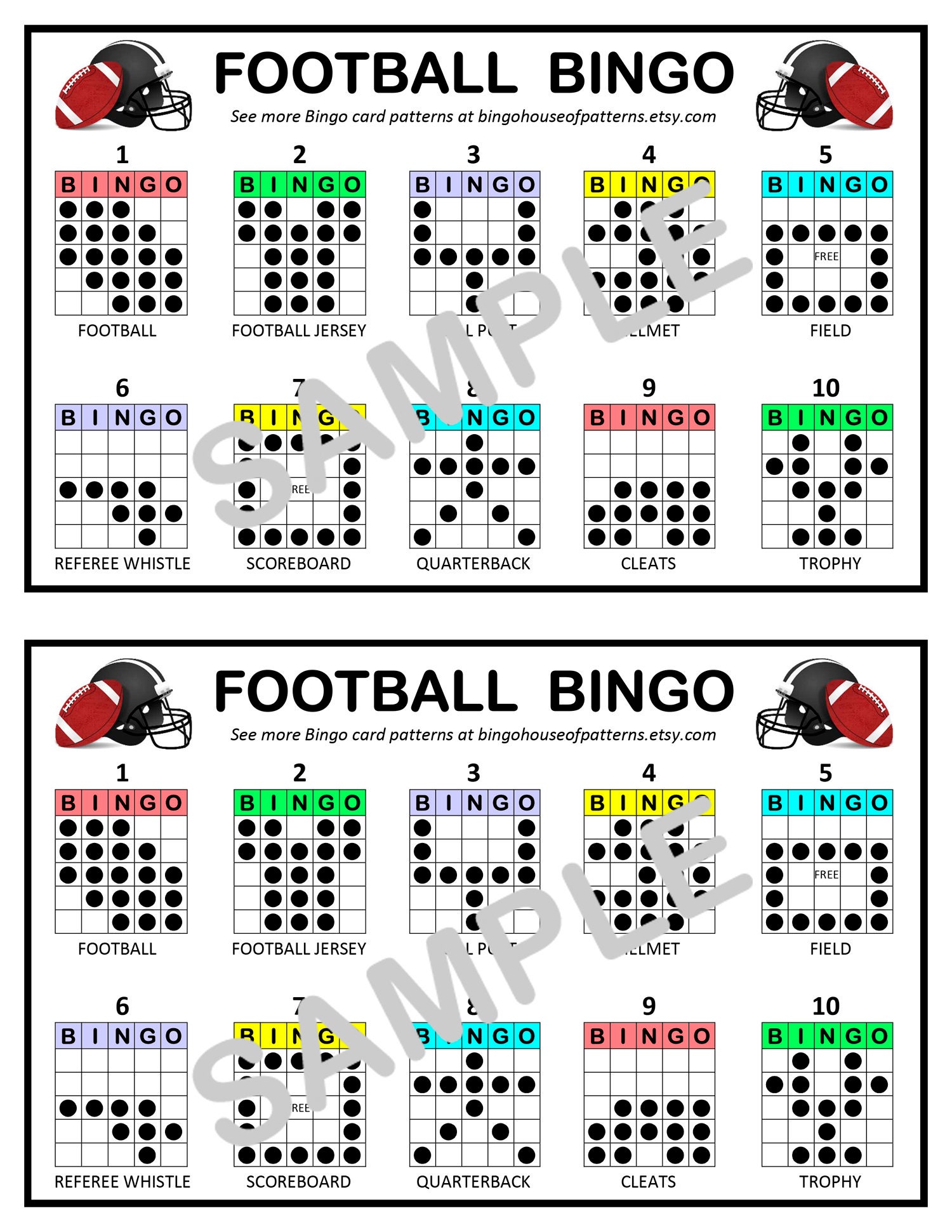 Collection "sports" BINGO Card Patterns for Really Fun BINGO Games ...