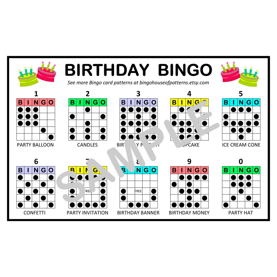 Collection "special Times" BINGO Card Patterns for Really Fun BINGO ...