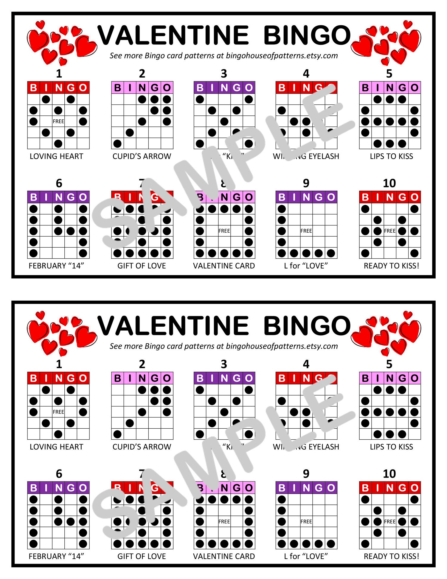 Collection "holiday" BINGO Card Patterns for Really Fun BINGO Games ...
