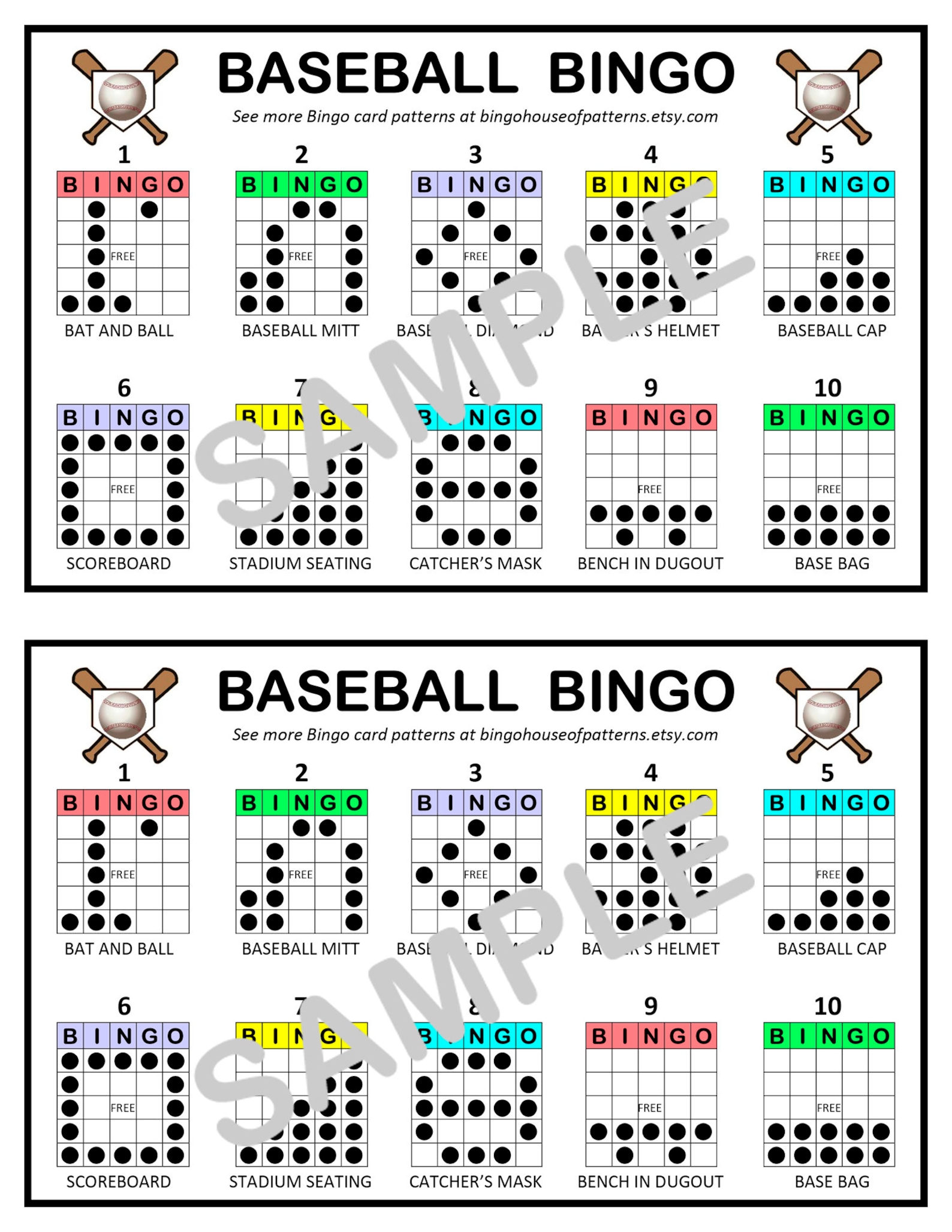 Collection "sports" BINGO Card Patterns for Really Fun BINGO Games ...