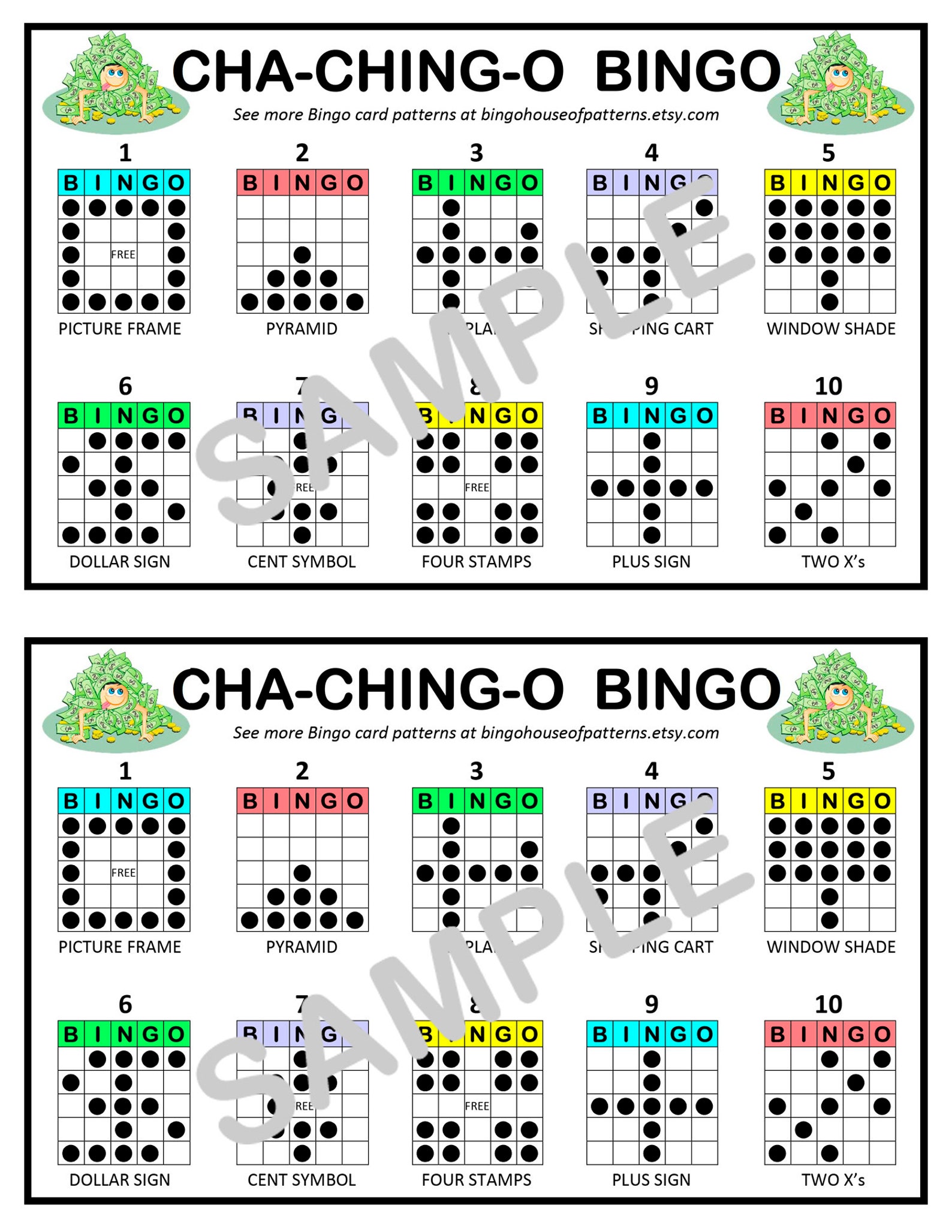 Collection "summer-time Fun" BINGO Card Patterns for Really Fun BINGO ...