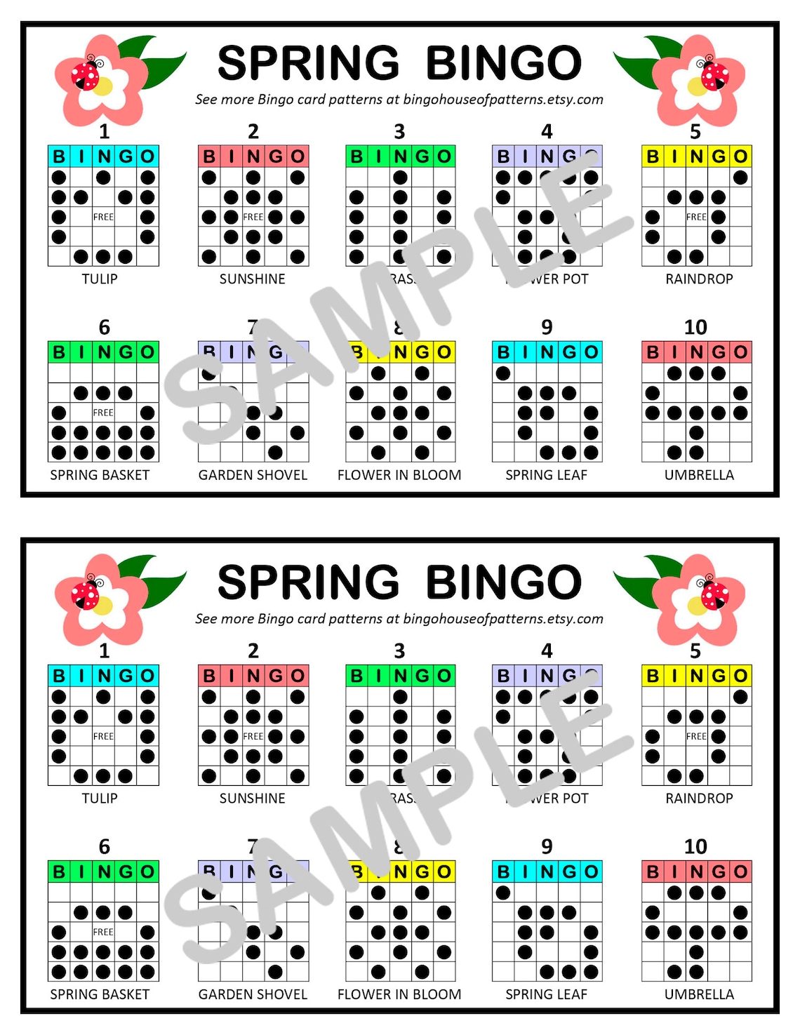 Collection "seasons" BINGO Card Patterns for Really Fun BINGO Games ...