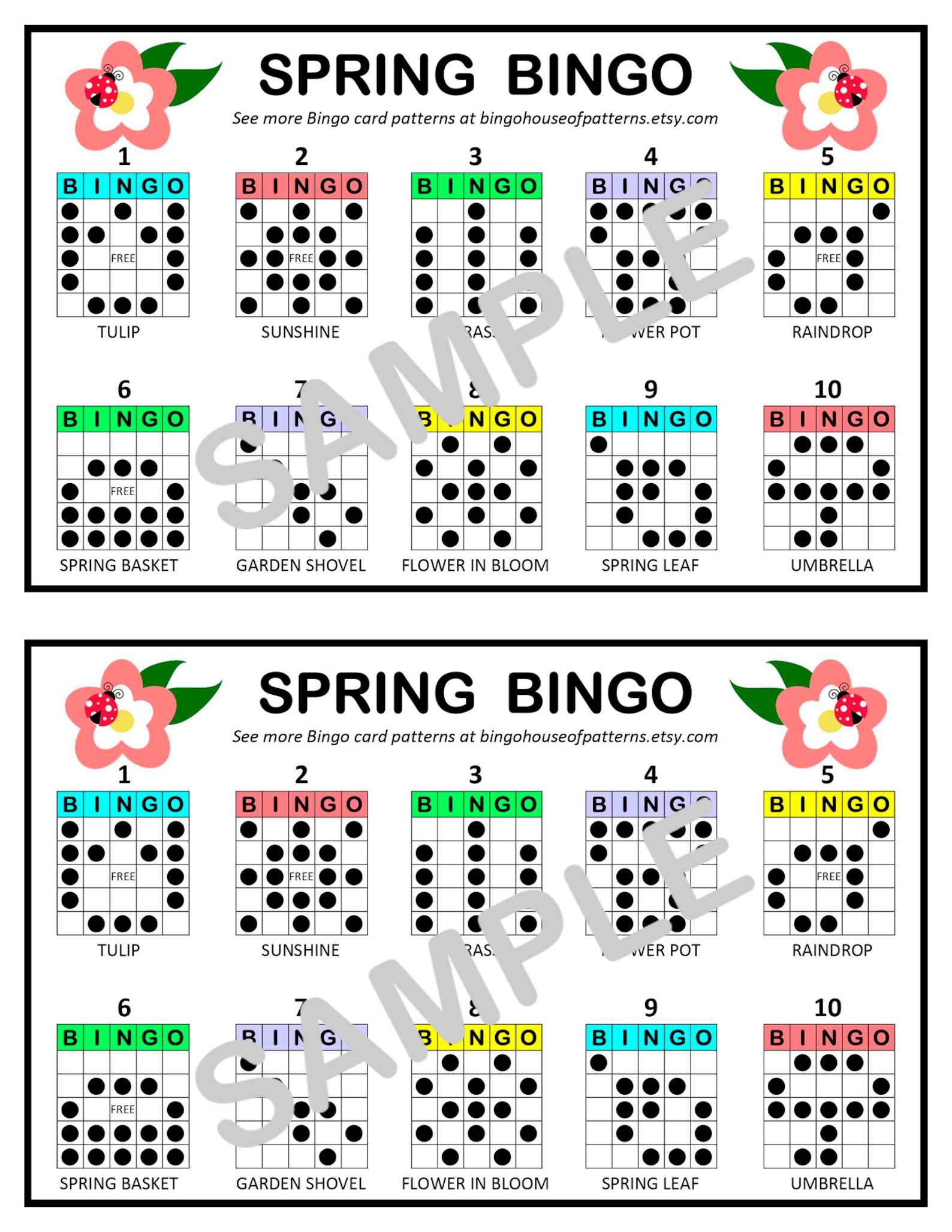 Collection "seasons" BINGO Card Patterns for Really Fun BINGO Games ...