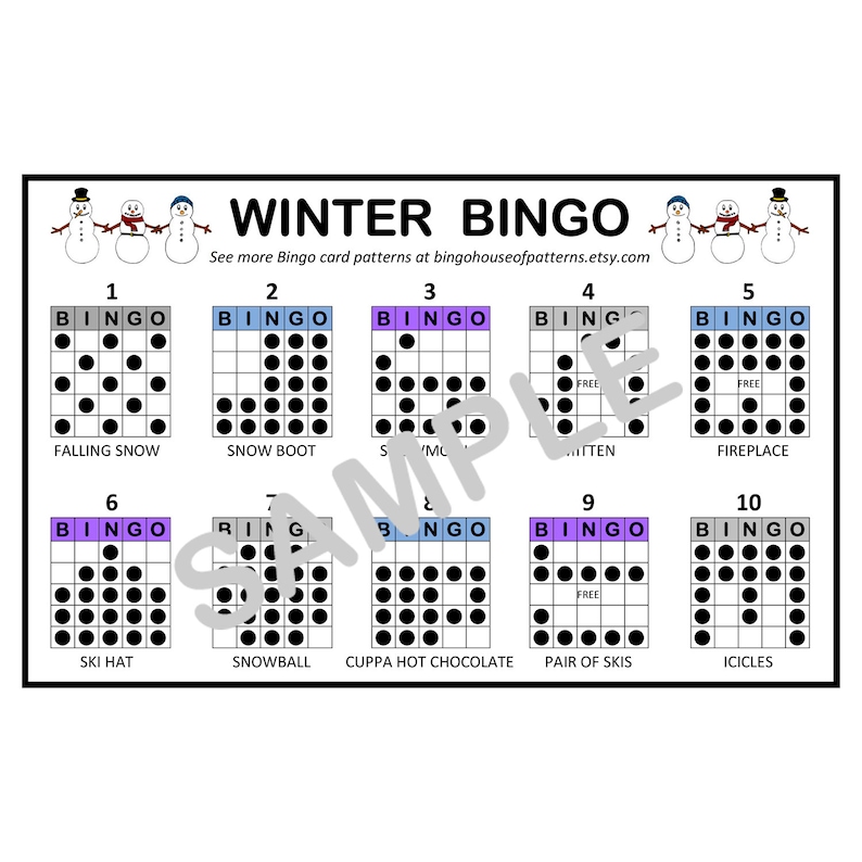 Collection "seasons" BINGO Card Patterns for Really Fun BINGO Games ...